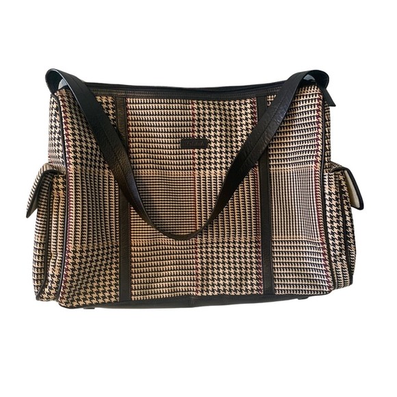 Bosca | Bags | Bosca Tweed Shoulder Purse Side Pockets Large Zipper ...